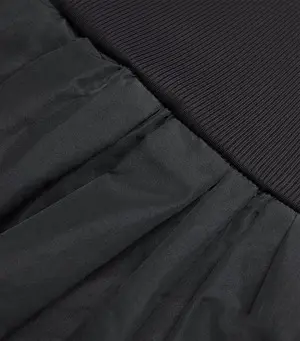 Maje Rib-knit Taffeta Midi Dress