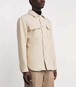 Sandro Pocket-detail Overshirt - Beige
