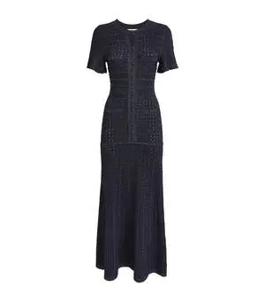 Sandro Knitted Rhinestone Maxi Dress