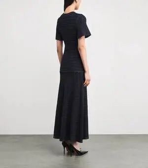 Sandro Knitted Rhinestone Maxi Dress
