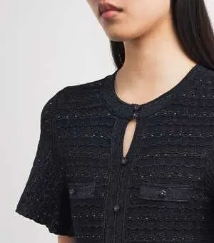 Sandro Knitted Rhinestone Maxi Dress
