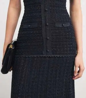 Sandro Knitted Rhinestone Maxi Dress