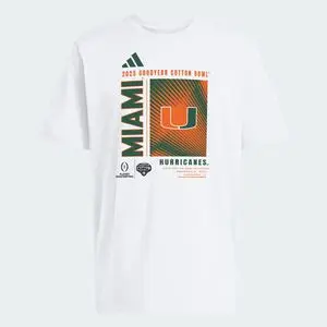 Adidas Miami Hurricanes College Football Playoff Quarterfinal Graphic T-shirt - White / Ncaa-mia-77a