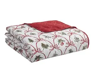 VCNY HOME Multi Christmas Bow Microfiber Quilt Et, Twin