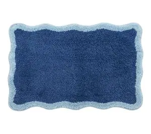 VCNY HOME Blue Scalloped Tufted Bath Rug, 18' X 27 - One-color