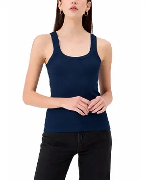 Goldie LeWinter Angeline Ribbed Tank Top - Navy