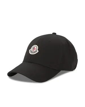 Moncler Logo Patch Baseball Cap - Black