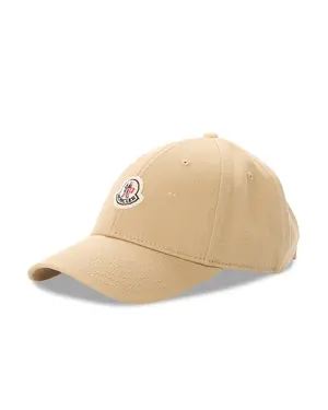 Moncler Logo Patch Baseball Cap Light Beige