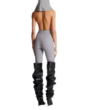Balmain Draped Bodysuit With Hood - Grey