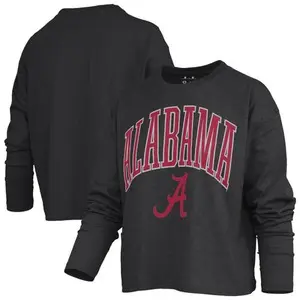 PRESSBOX Alabama Crimson Tide Motley Boxy Long Sleeve T-shirt - Black