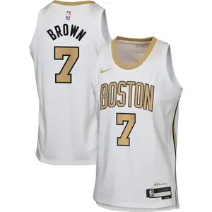 Nike Youth Jaylen Brown Boston Celtics 2025/26 City Edition Swingman Jersey - White