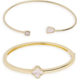 Argento Vivo Set Of 2 Mother-of-pearl Bracelets - Gold
