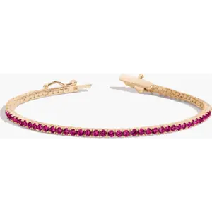 AURATE Lab Grown 3ct Tennis Bracelet - Red Ruby