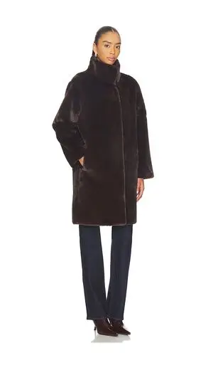 Apparis Blair Faux Fur Coat - Espresso