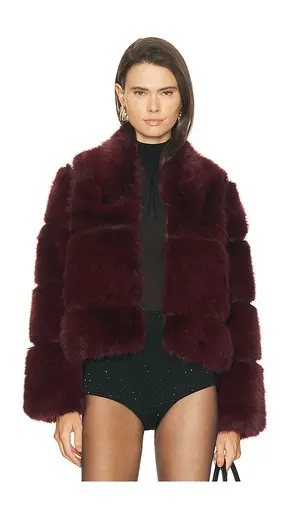 Apparis Sai Sable Faux Fur Coat - Merlot