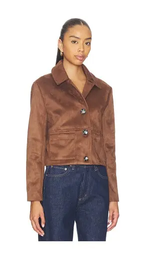 MILKWHITE Cropped Faux Leather Jacket
