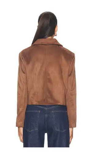MILKWHITE Cropped Faux Leather Jacket