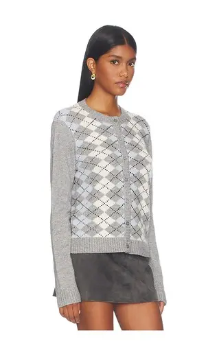GUIZIO June Cardigan - Blue Argyle
