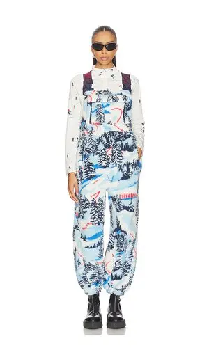 Free People Printed Hit The Slopes Salopette Jumpsuit - Alpine Combo