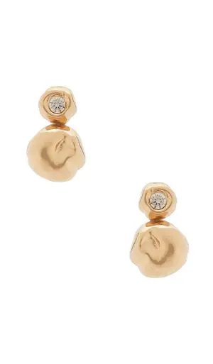 Ettika Molten Mini Stud Earrings - Gold