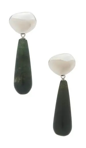 Shashi Sage Drop Earrings - Green