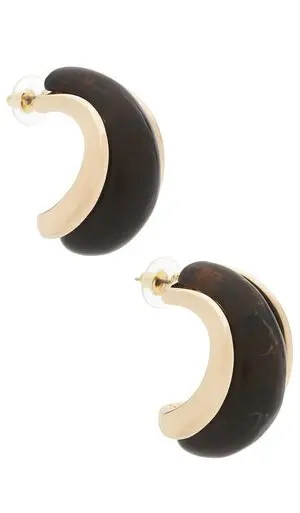 8 Other Reasons Bauble Resin Hoop Earrings - Gold & Brown