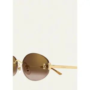 Cartier 55mm Signature C De Oval Sunglasses