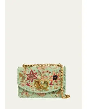 Valentino Garavani Beaded Floral-embroidered Shoulder Bag - Multi