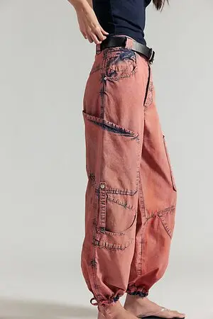 Free People We The Free Juniper Slouch Pants - Red Combo