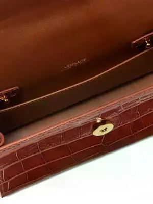 Versace Small Croc-effect Tote Bag With Medusa '95 Hardware