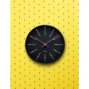 ARNE JACOBSEN Bankers Wall Clock 29cm - Black