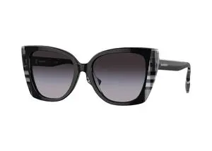 Burberry Cateye Sunglasses - Black/check White (be_4393_40518g_54mm)