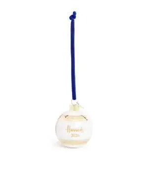 Harrods Ceramic 2026 Bauble - White
