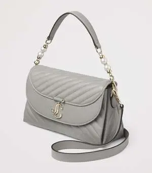 JIMMY CHOO Curve Quilted Leather Top-handle Bag - Grey