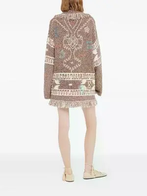 Alanui Fringed Patterned Cardigan Coat