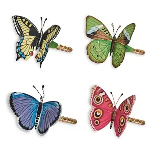 JULISKA Meadow Walk Butterfly Napkin Rings, Set Of 4 - Multi