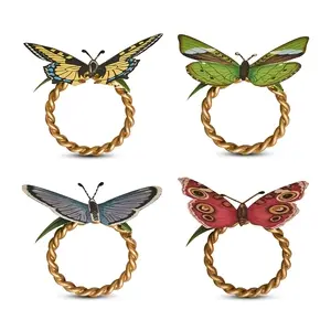JULISKA Meadow Walk Butterfly Napkin Rings, Set Of 4