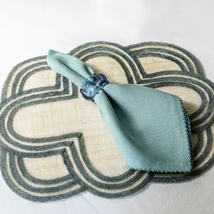 JULISKA Scallop Stripe Placemat - Blue