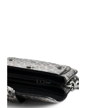 Zadig&Voltaire X Kate Moss Metallic Leopard Print Leather Chain Wallet