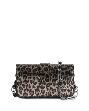 Zadig&Voltaire X Kate Moss Metallic Leopard Print Leather Chain Wallet