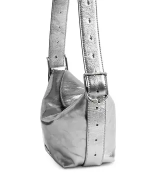 Zadig&Voltaire Baby Jane Vintage Metallic Leather Convertible Crossbody - Gun