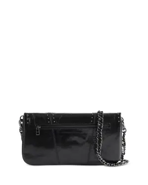 Zadig&Voltaire Rock Studded Vintage Patent Leather Clutch - Black