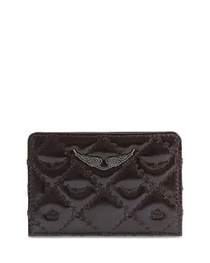 Zadig&Voltaire Zv Pass Monogram Vintage Patent Leather Card Holder - Brownie