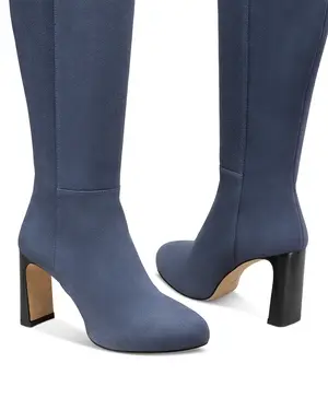 STUART WEITZMAN Babette Platform Zip Boots - Stormy Blue