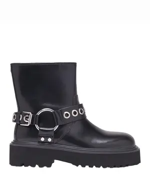 Maje Leather Biker Boots