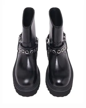 Maje Leather Biker Boots