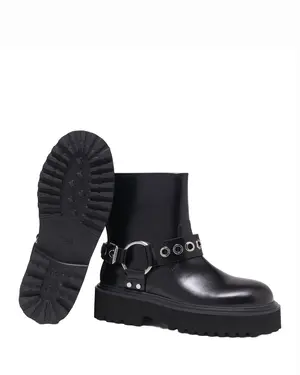 Maje Leather Biker Boots