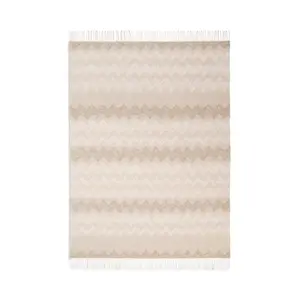 Missoni Gessetti Jacquard Wool Blend Throw - Natural
