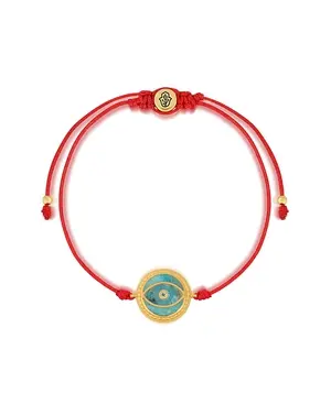KARMA AND LUCK Universal Harmony Turquoise Evil Eye Red String Bracelet - Red/turquoise