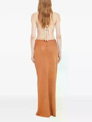 Alanui Gathered Midi Skirt - Orange